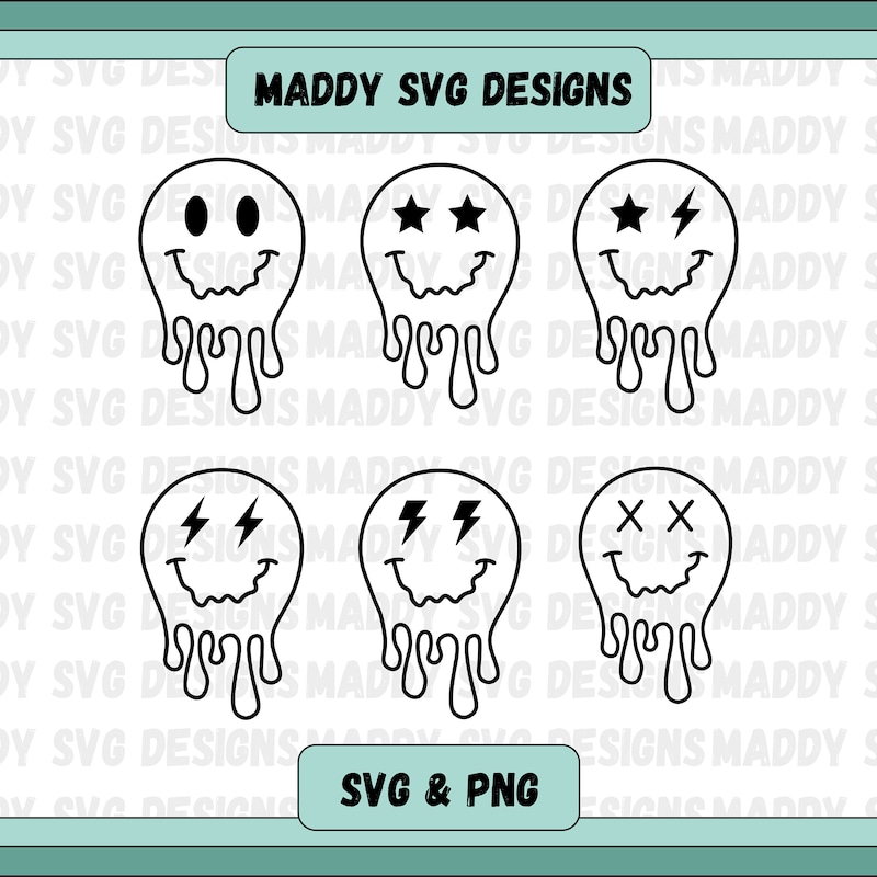 Drippy Smiley Faces - Etsy