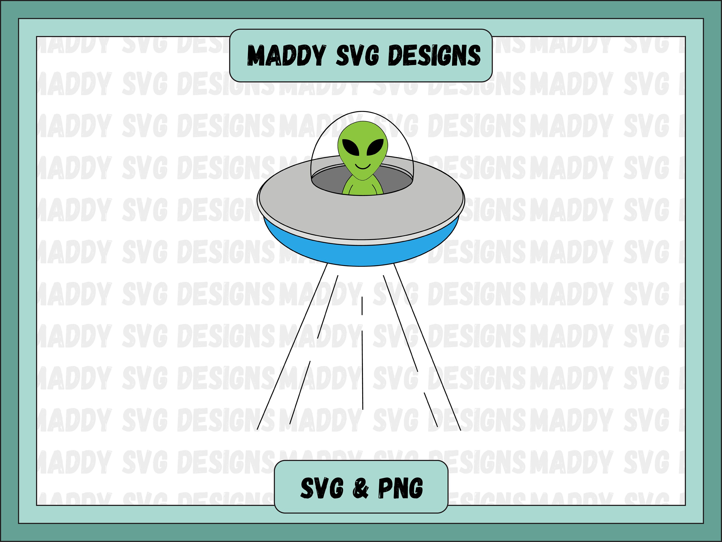 Alien Spaceship UFO SVG PNG, Outer Space Svg, Spaceship Alien Clipart ...