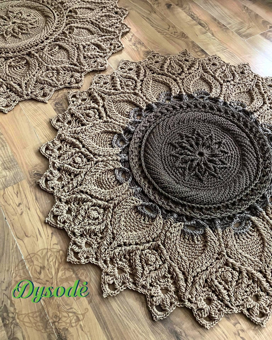 Round Crochet Rug Cozy Flower Rug Knitted Rug Home Decor - Etsy