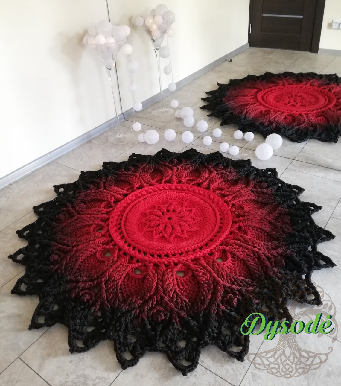 Round Crochet Rug Cozy Flower Rug Knitted Rug Home Decor - Etsy UK