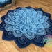 Lotus Flower Rug, Round Crochet Rug, Cozy Flower Rug, Knitted Rug, Home ...