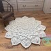Lotus Flower Rug, Round Crochet Rug, Cozy Flower Rug, Knitted Rug, Home ...