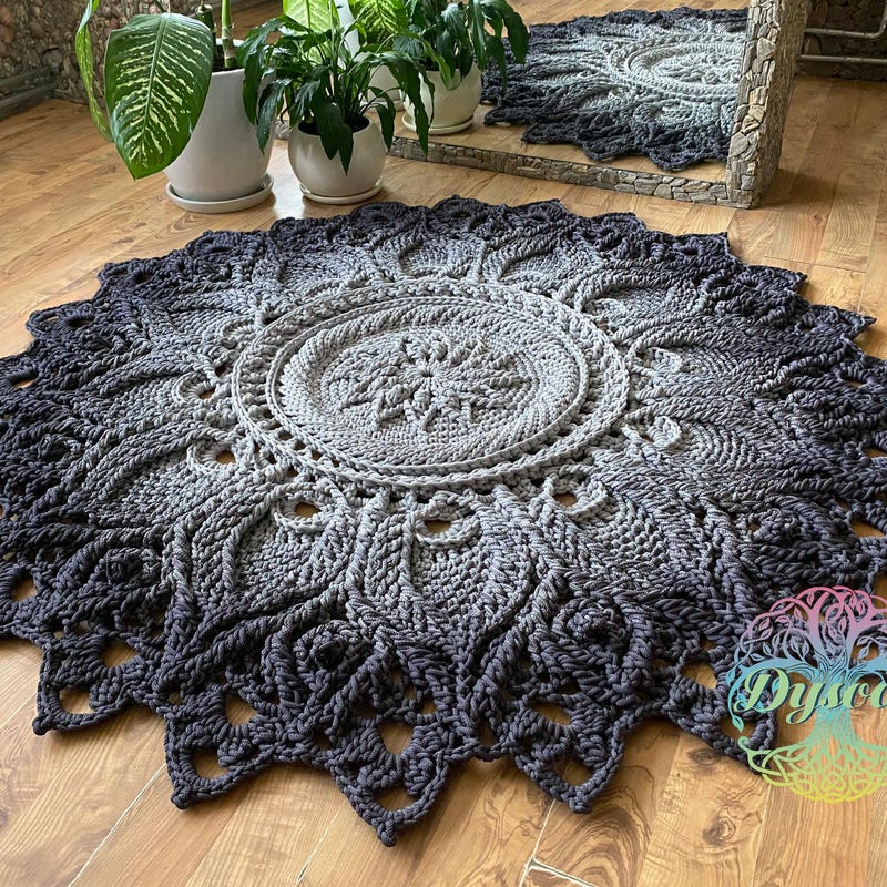 Round Crochet Rug - Etsy