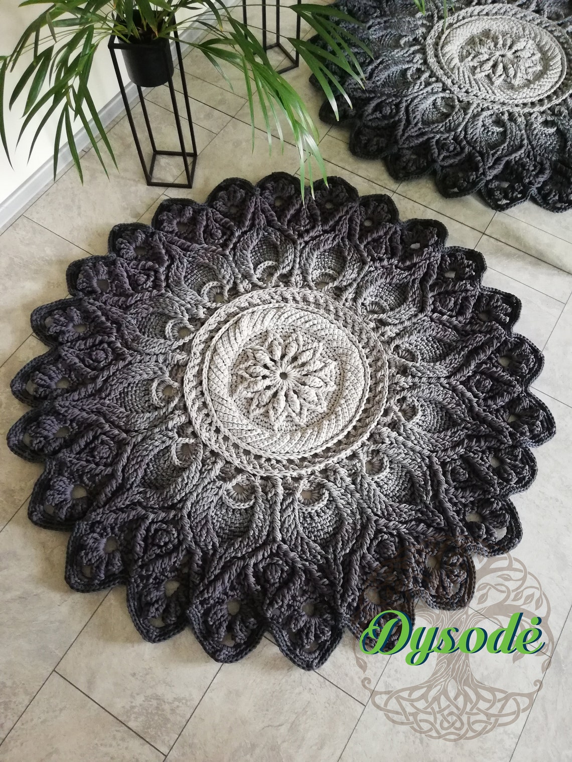 Round crochet rug Cozy flower rug Knitted rug Home | Etsy