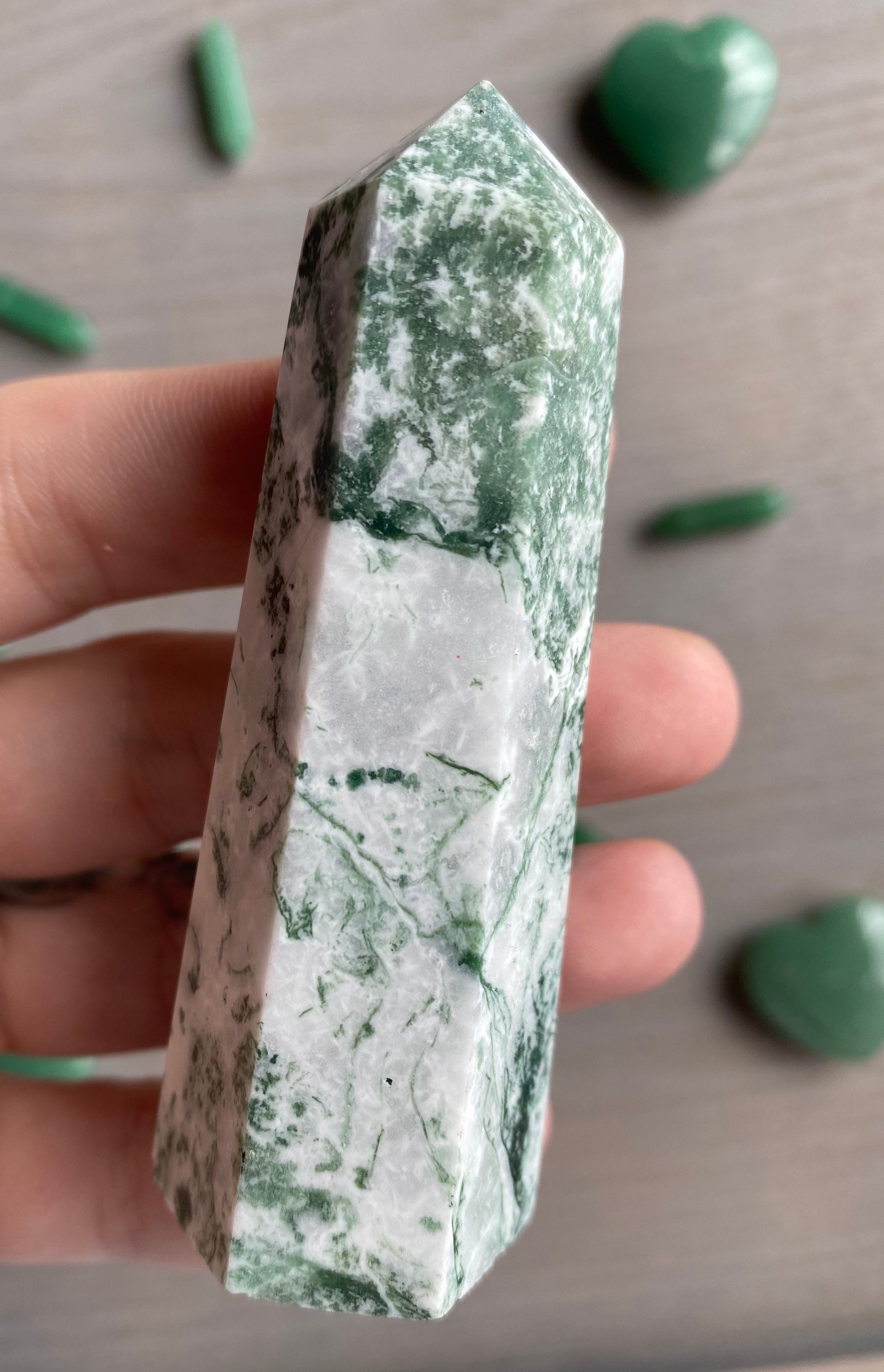 Tree Agate Tower tree agate point crystal 3.30 | Etsy