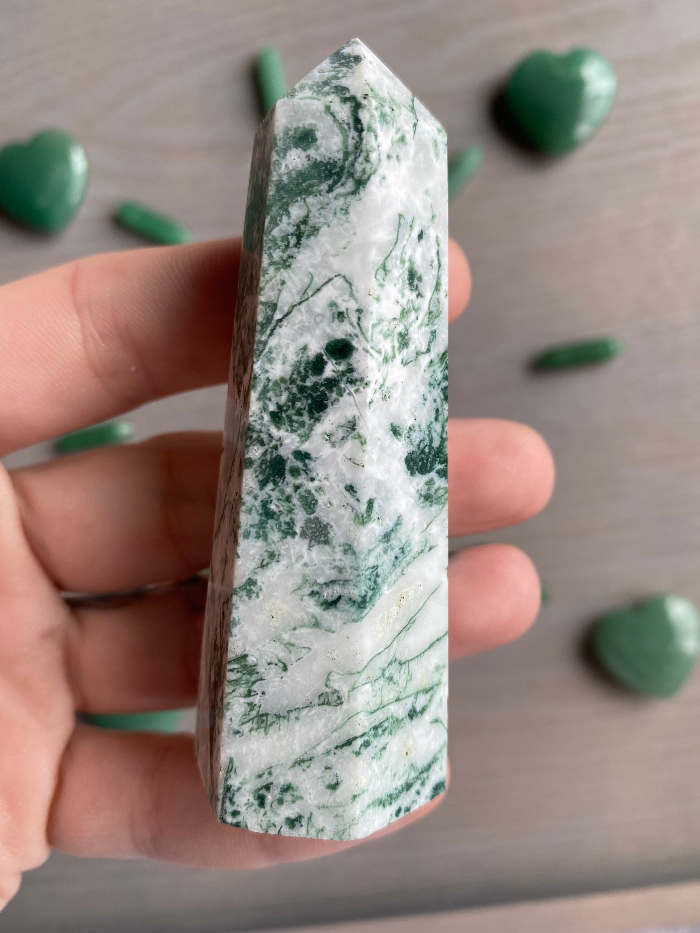 Tree Agate Tower tree agate point crystal 3.30 | Etsy