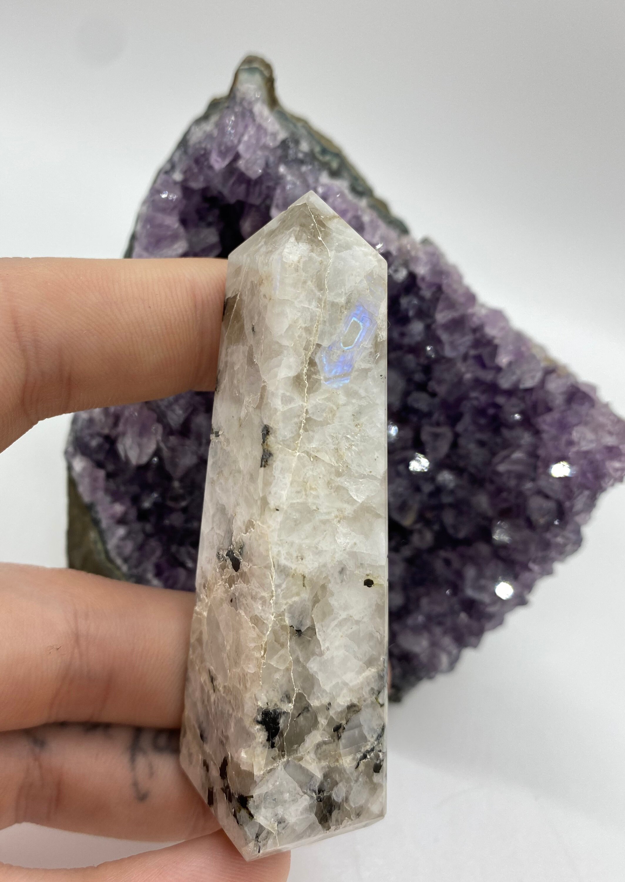 Rainbow Moonstone Tower Moonstone Point Crystal tower moon - Etsy.de