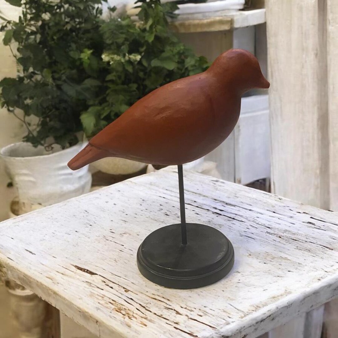 Rustic Dark Red Bird Figurine - Etsy