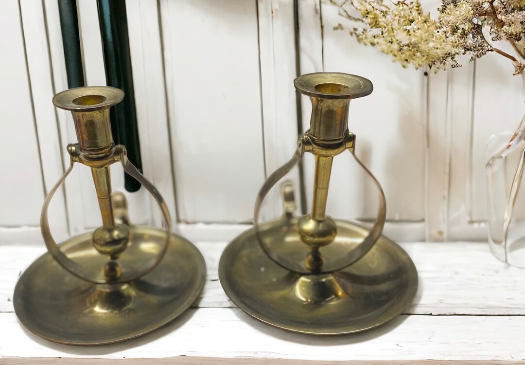Pair of Vintage Brass Nautical Ship Swivel Candle Holders. - Etsy