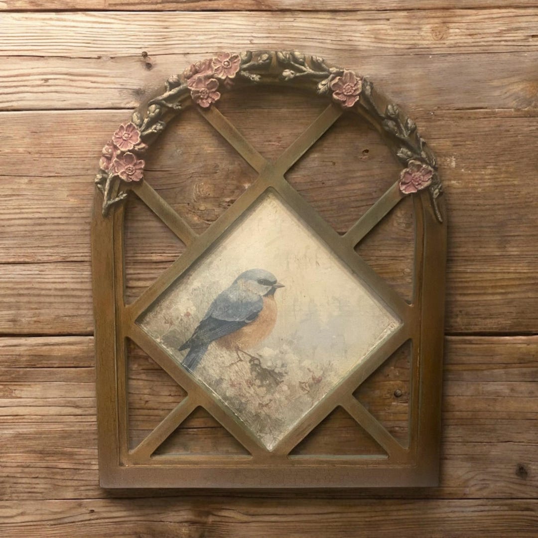 Rustic Bird Wall Art W/ Floral Accents - Etsy