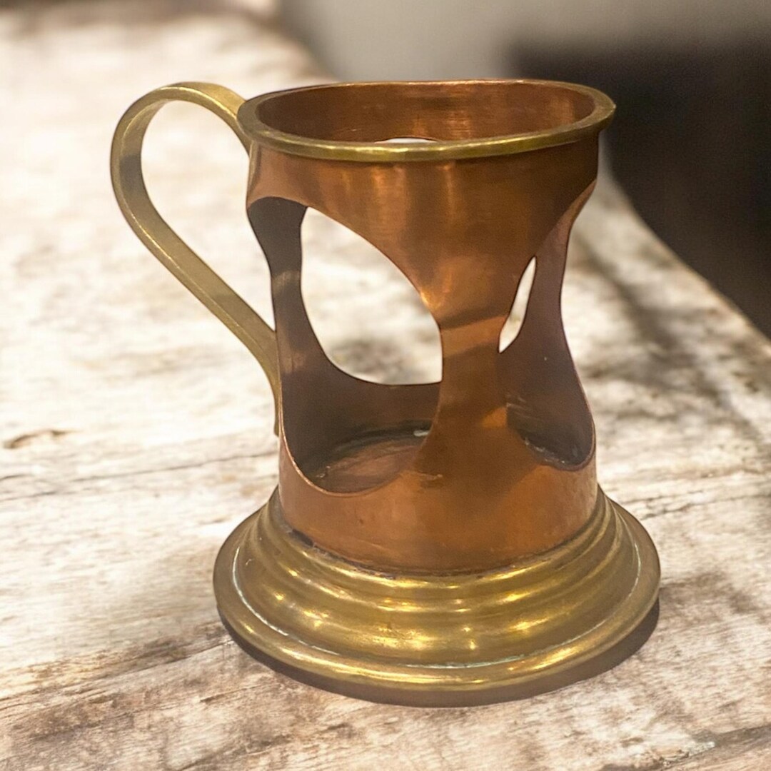 Small Vintage Copper & Brass Candle Holder. - Etsy