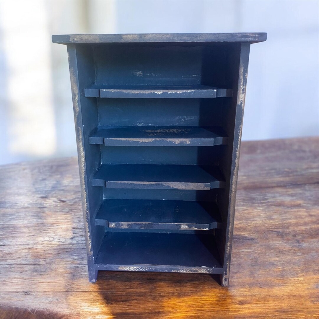 Small Distressed Style Wooden Black Shelf - Etsy