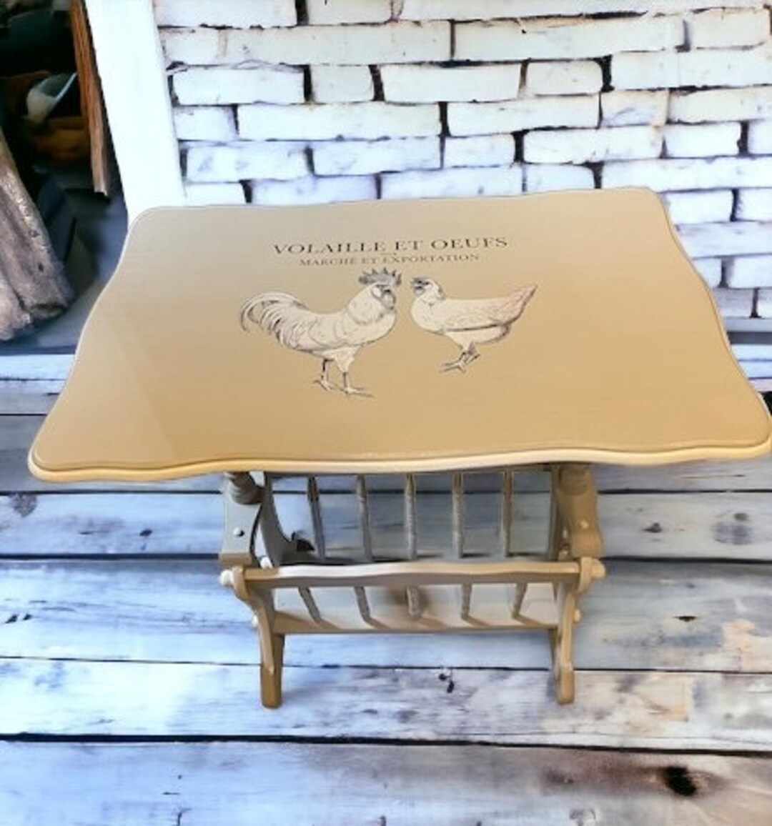 French Theme Small Table W/magazine Rack. - Etsy