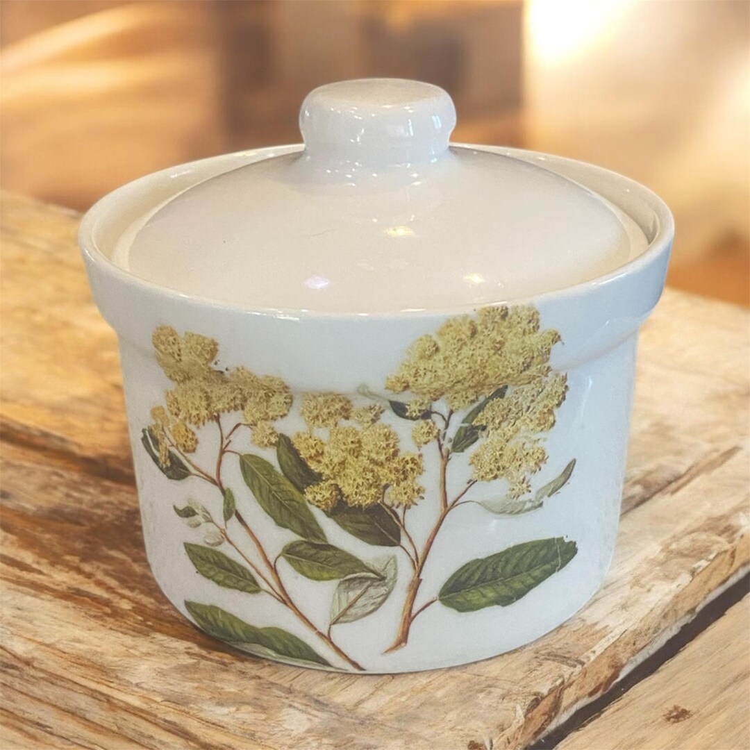 Floral Ceramic Lidded Jar - Etsy