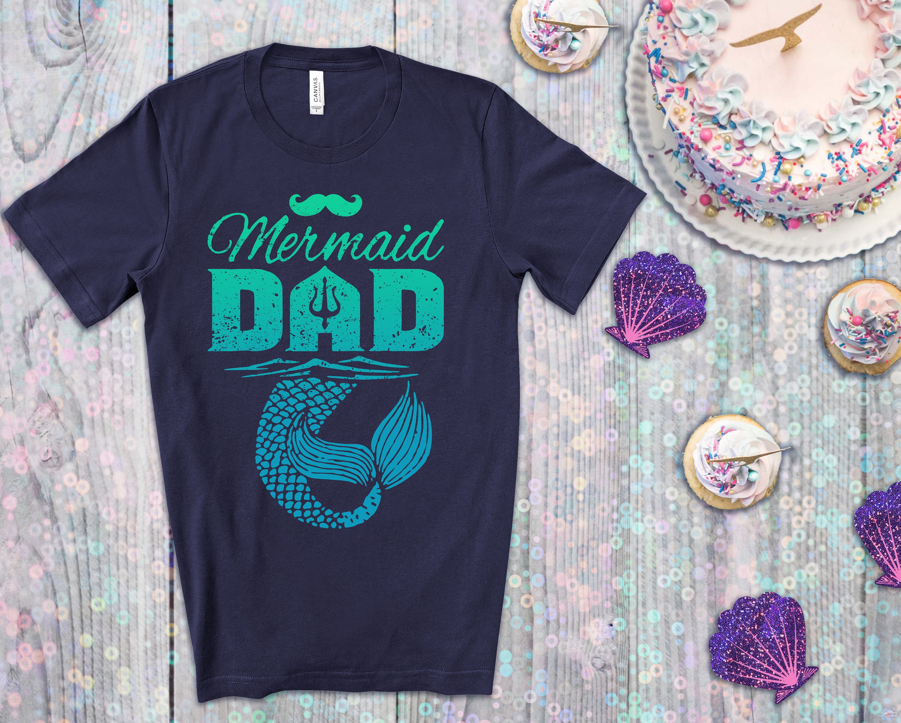 Mermaid Dad Tee and Tank - Mermaid Birthday Party Tee, Summer Pool ...