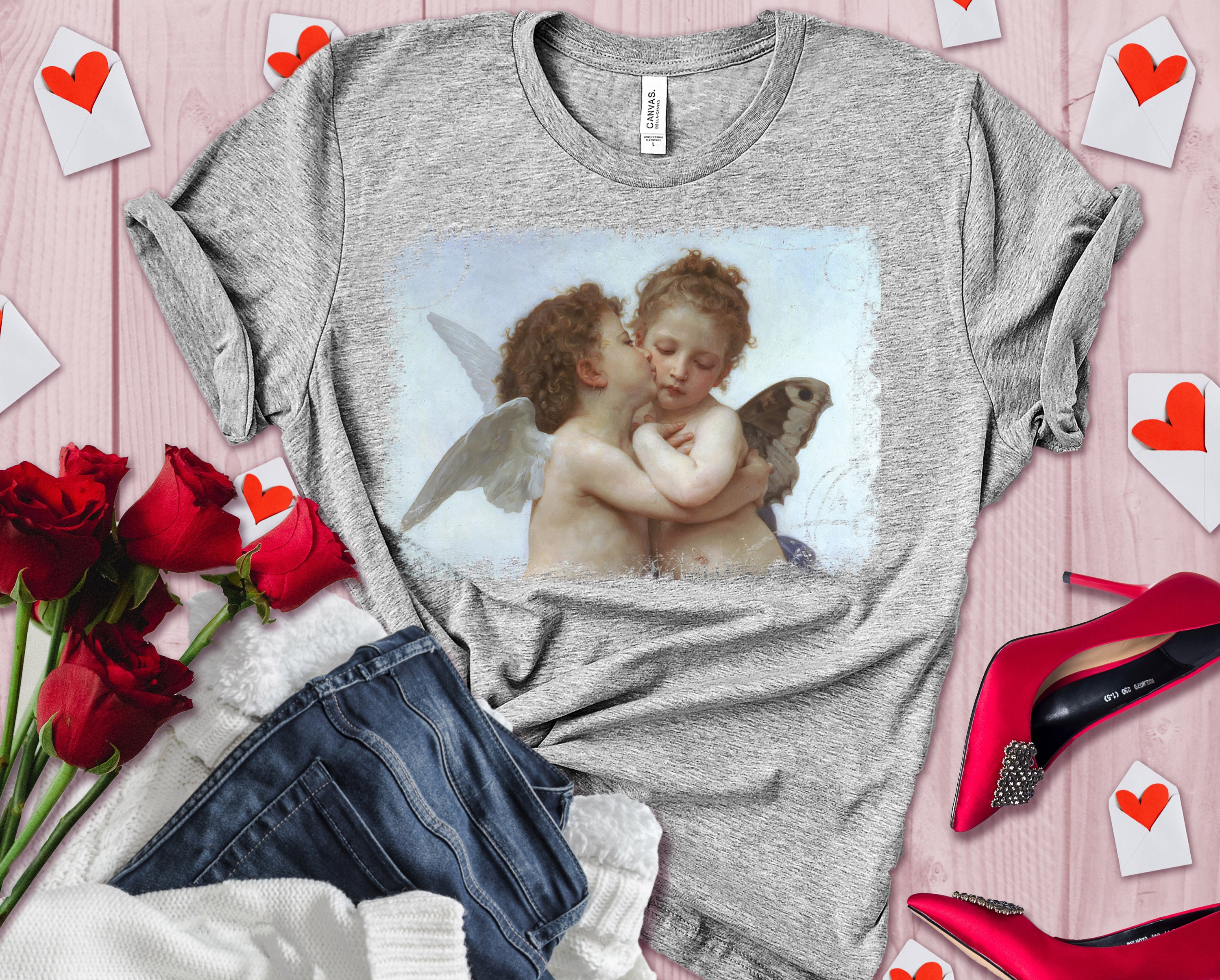 Cupid and Psyche Inspired Tee - Bouguereau Valentines Day Mythology ...