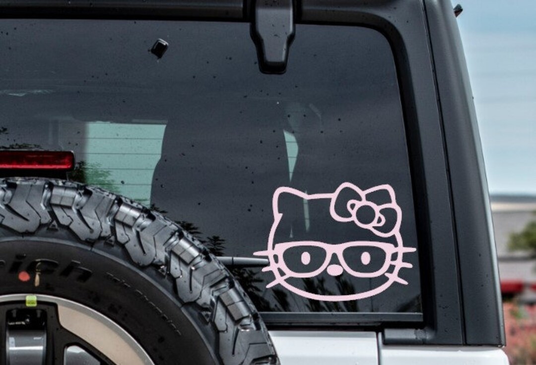 Vinyl Hello Kitty With Glasses Decal Sticker FREE SHIPPING! | Many ...