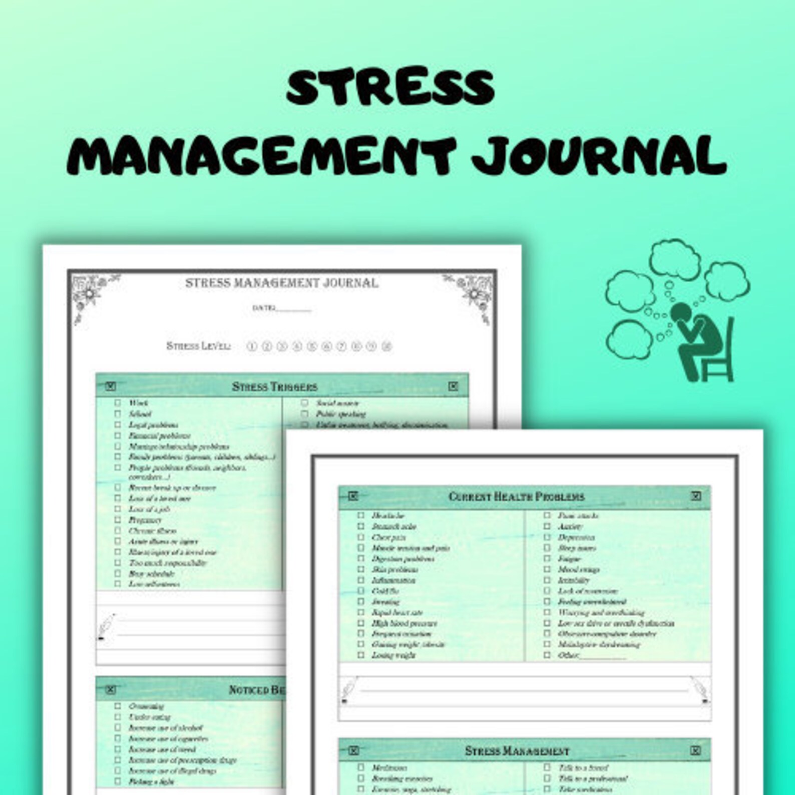 Stress Management Journal Green - Etsy