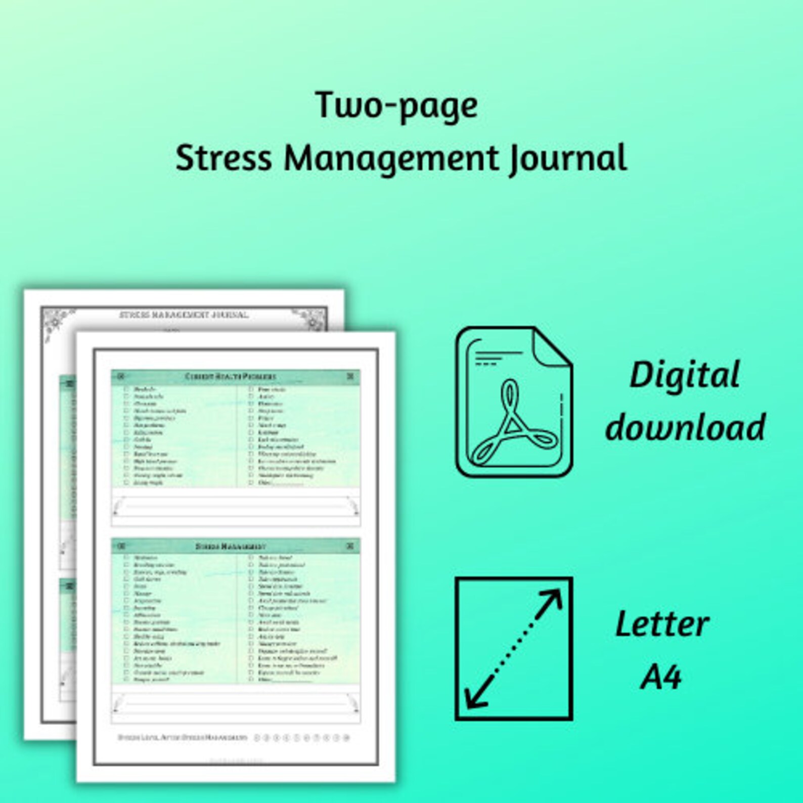 Stress Management Journal Green | Etsy