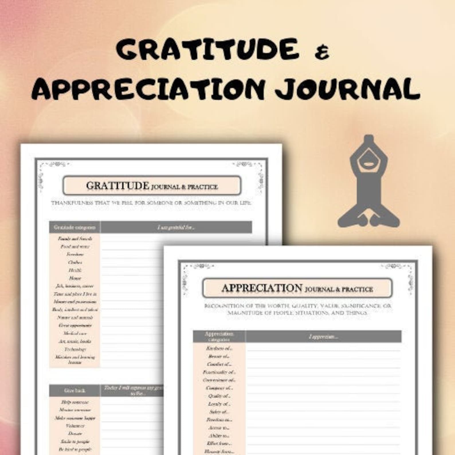 Gratitude and Appreciation Journal Peach | Etsy