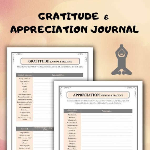 Gratitude and Appreciation Journal Peach | Etsy