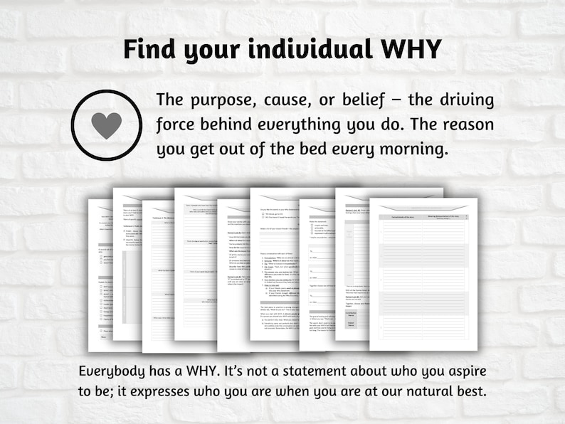 Find Your WHY & Start With WHY Worksheets for Individuals - Etsy
