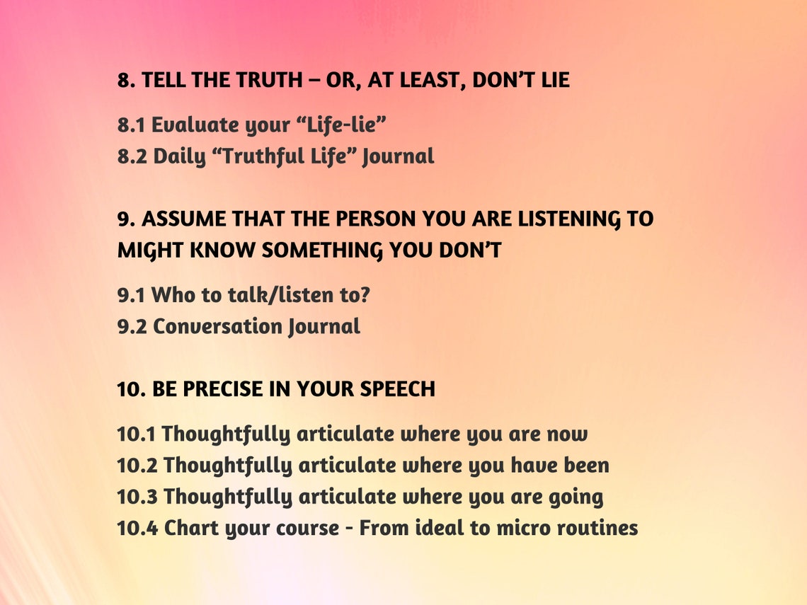 12 RULES FOR LIFE Worksheets / Workbook (for Jordan B. Peterson’s Book ...