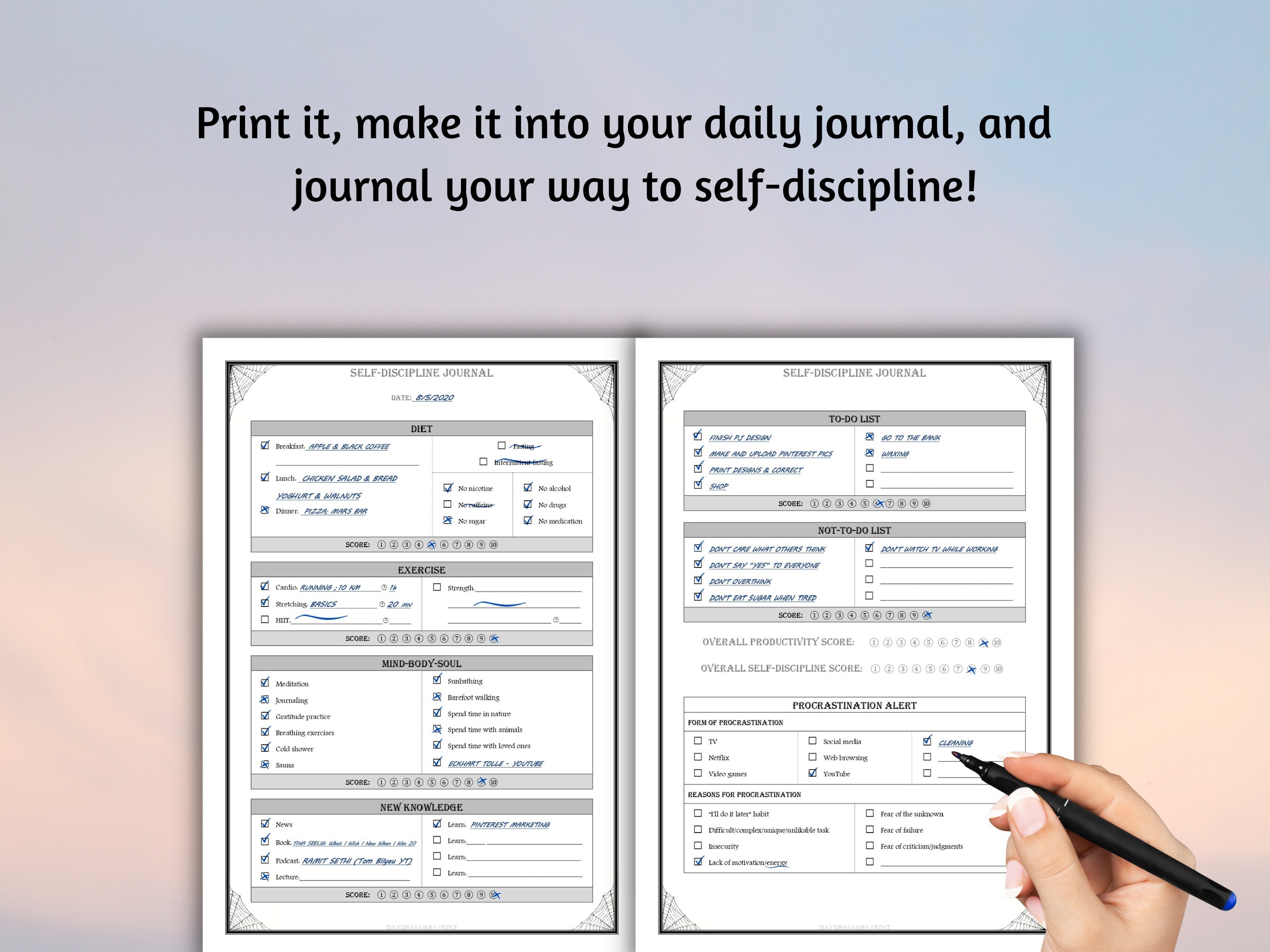 Self-discipline Journal - Etsy