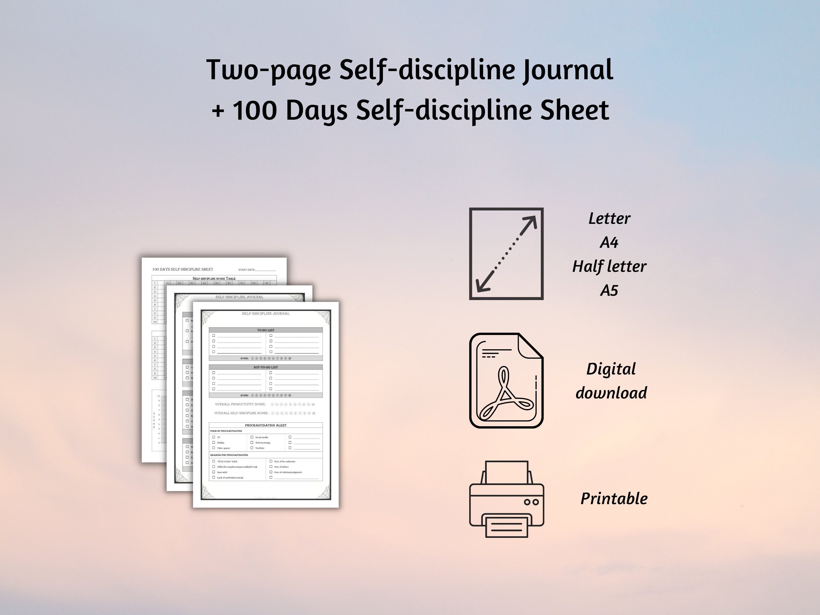 Self-discipline Journal - Etsy