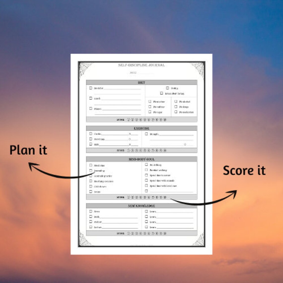 Self-discipline Journal - Etsy