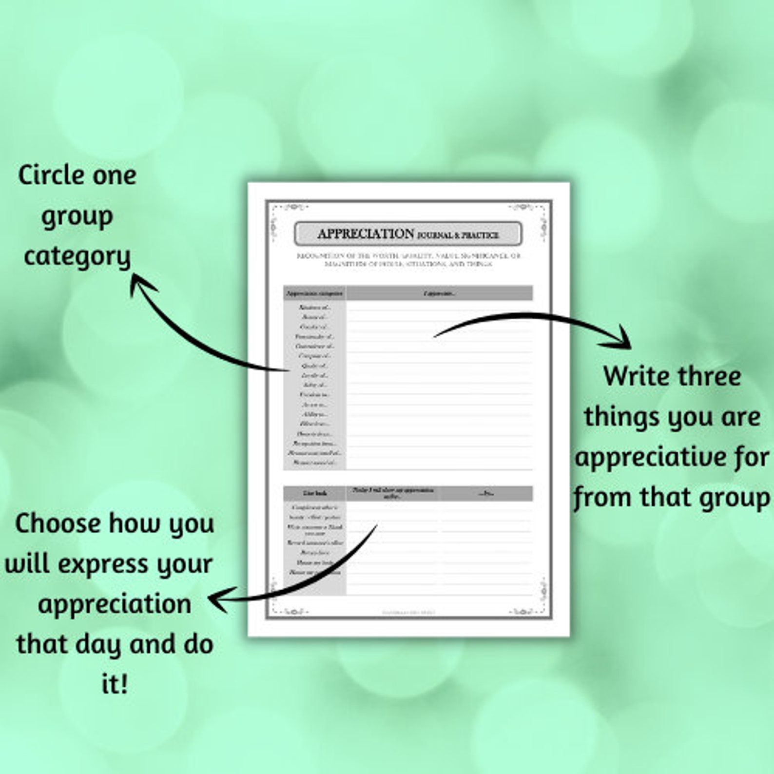 Gratitude and Appreciation Journal Black - Etsy