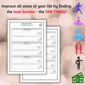 THE ONE THING Worksheets / Planner Black for Gary Kellers - Etsy