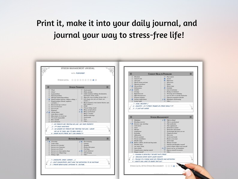 Stress Management Journal - Black - Etsy