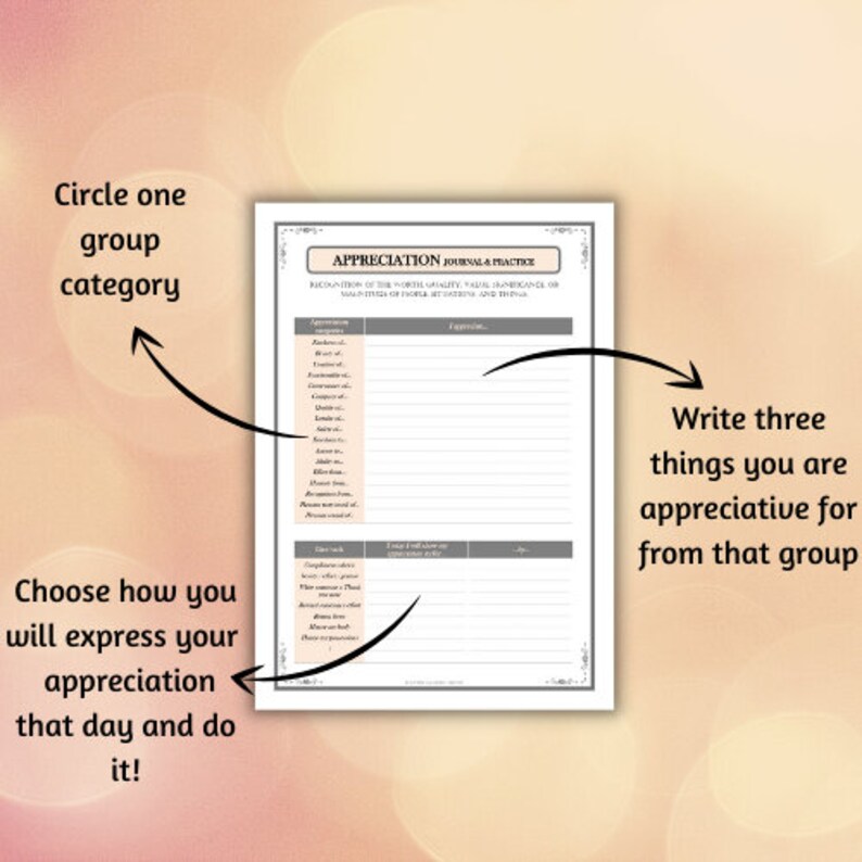 Gratitude and Appreciation Journal Peach | Etsy