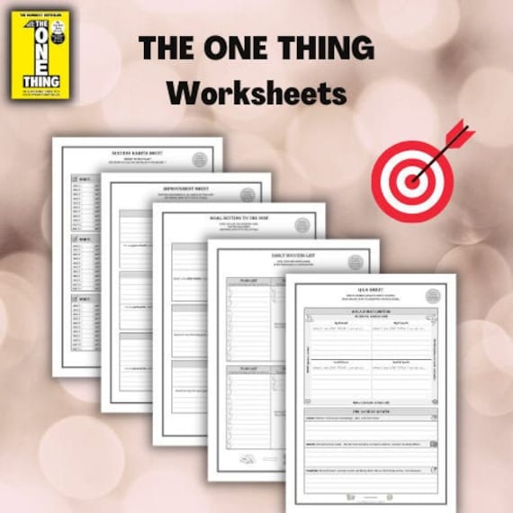 THE ONE THING Worksheets / Planner Black for Gary Kellers - Etsy