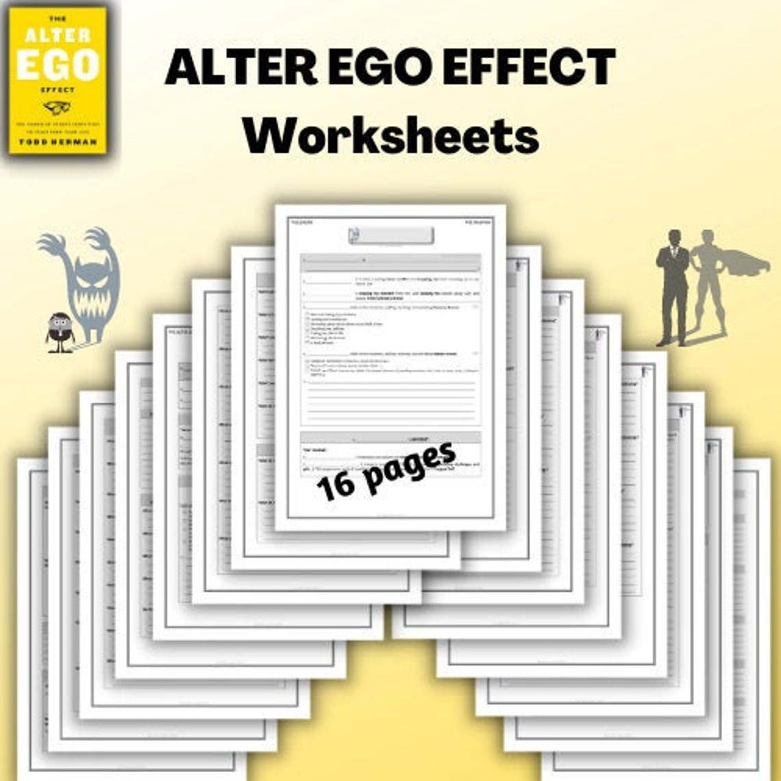 ALTER EGO EFFECT Worksheets / Workbook for Todd Hermans | Etsy