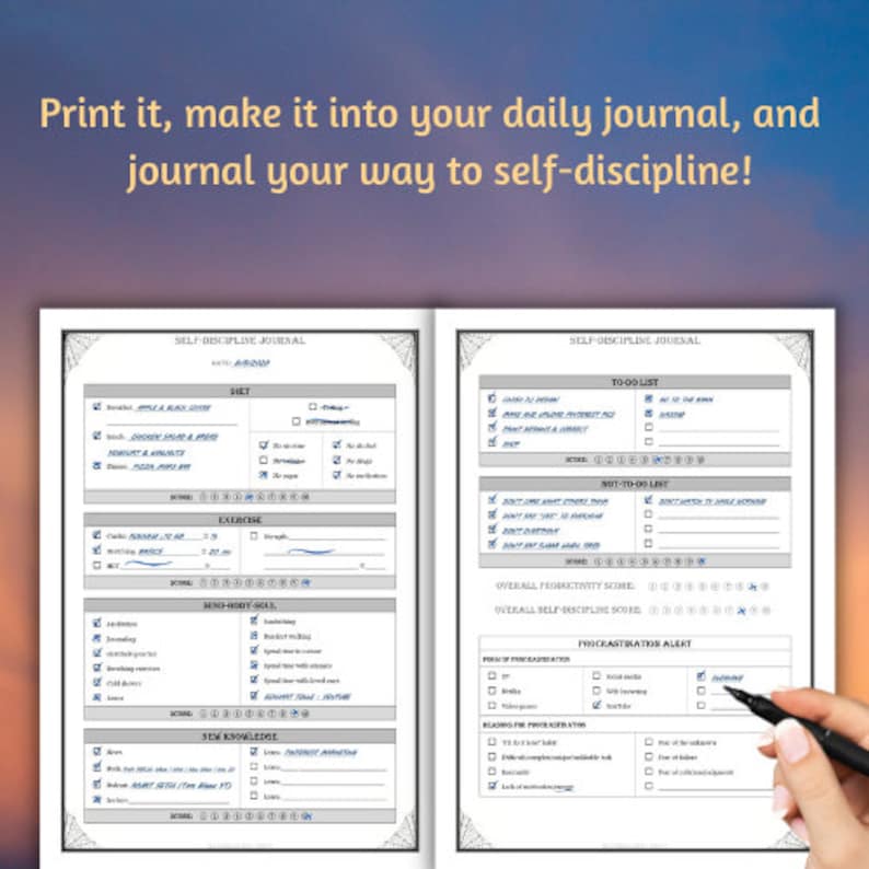 Self-discipline Journal | Etsy