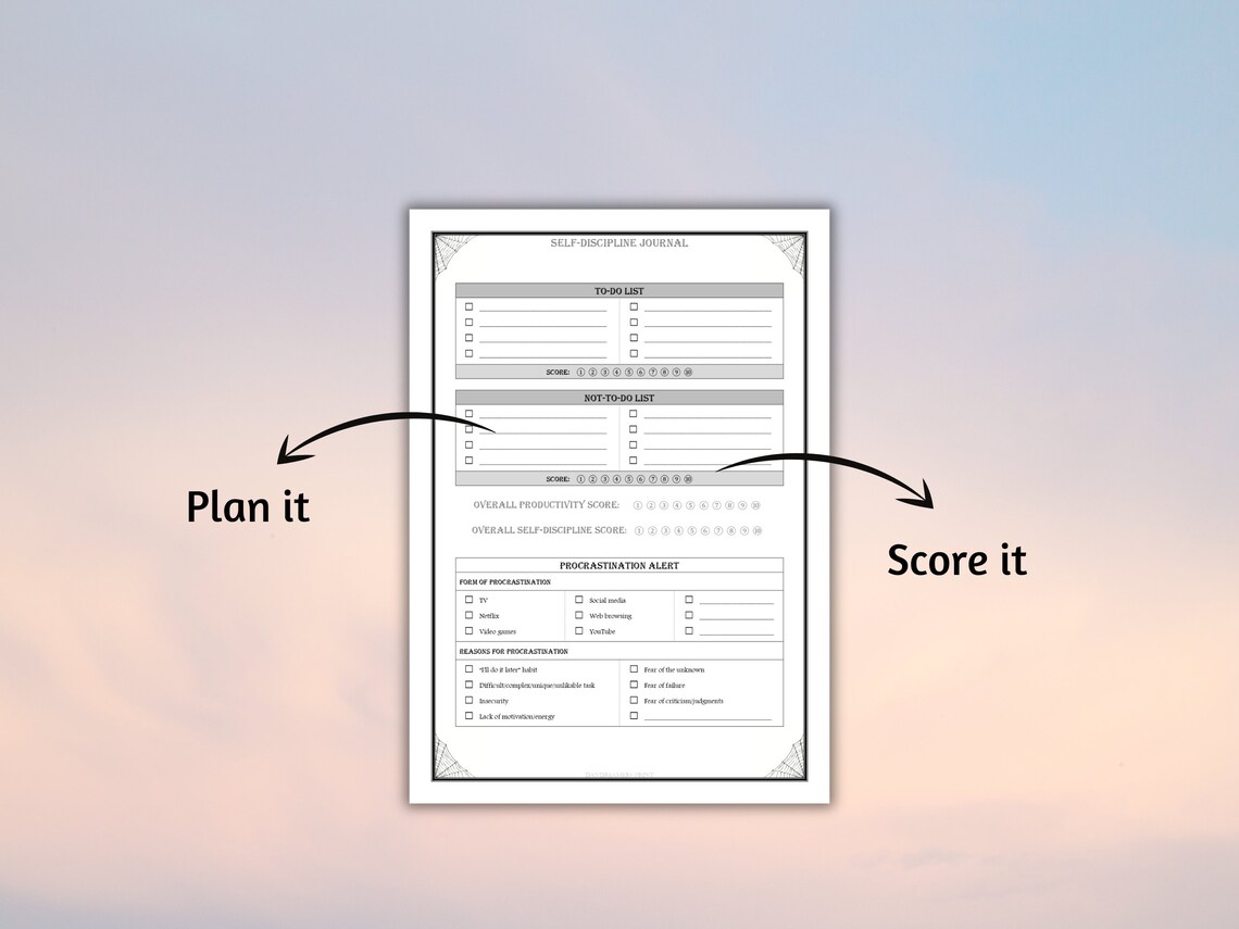 Self-discipline Journal - Etsy