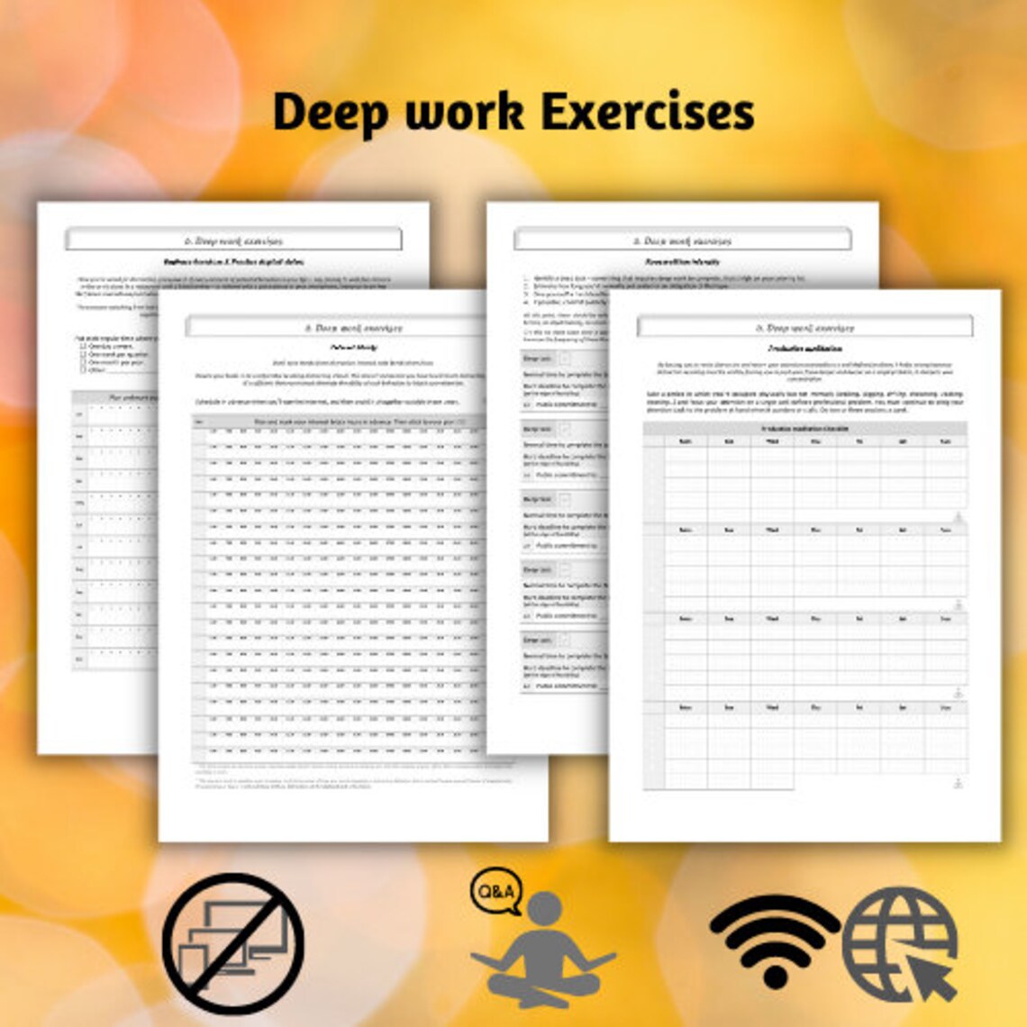 DEEP WORK Worksheets/planner for Cal Newports Book - Etsy
