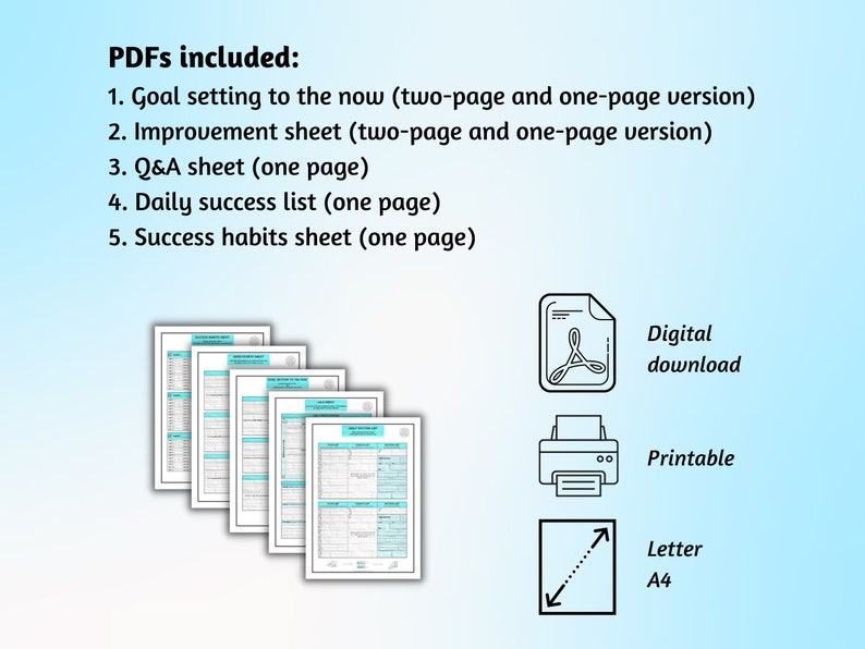 THE ONE THING Worksheets / Planner (for Gary Keller’s Book ) - Mint - Etsy