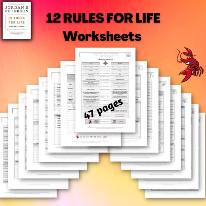12 RULES FOR LIFE Worksheets / Workbook for Jordan B. - Etsy