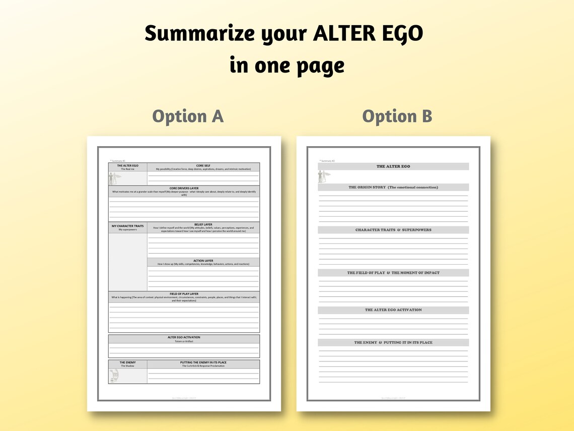 ALTER EGO EFFECT Worksheets / Workbook (for Todd Herman’s Book) - Etsy