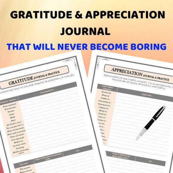 Gratitude and appreciation journal peach | Etsy