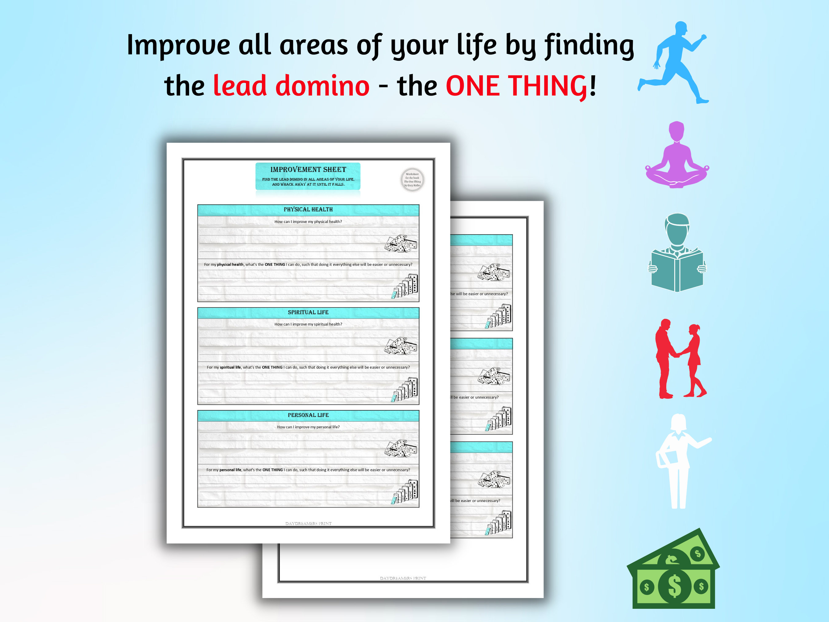 THE ONE THING Worksheets / Planner (for Gary Keller’s Book ) - Mint - Etsy