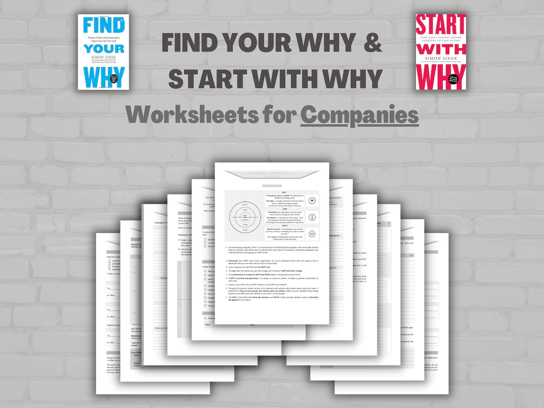Find Your WHY & Start With WHY Worksheets for Companies - Etsy