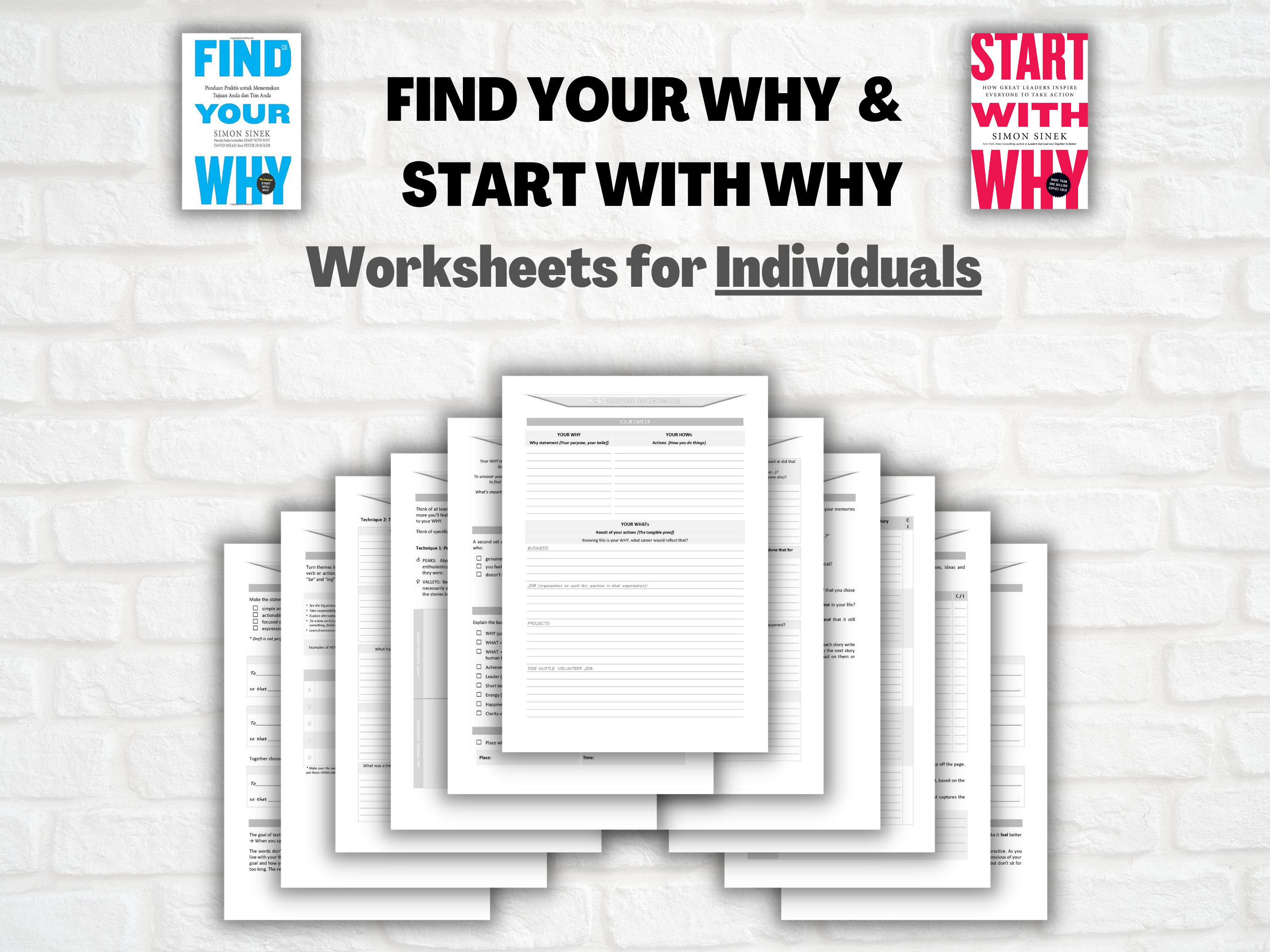 Find Your WHY & Start With WHY Worksheets for Individuals - Etsy