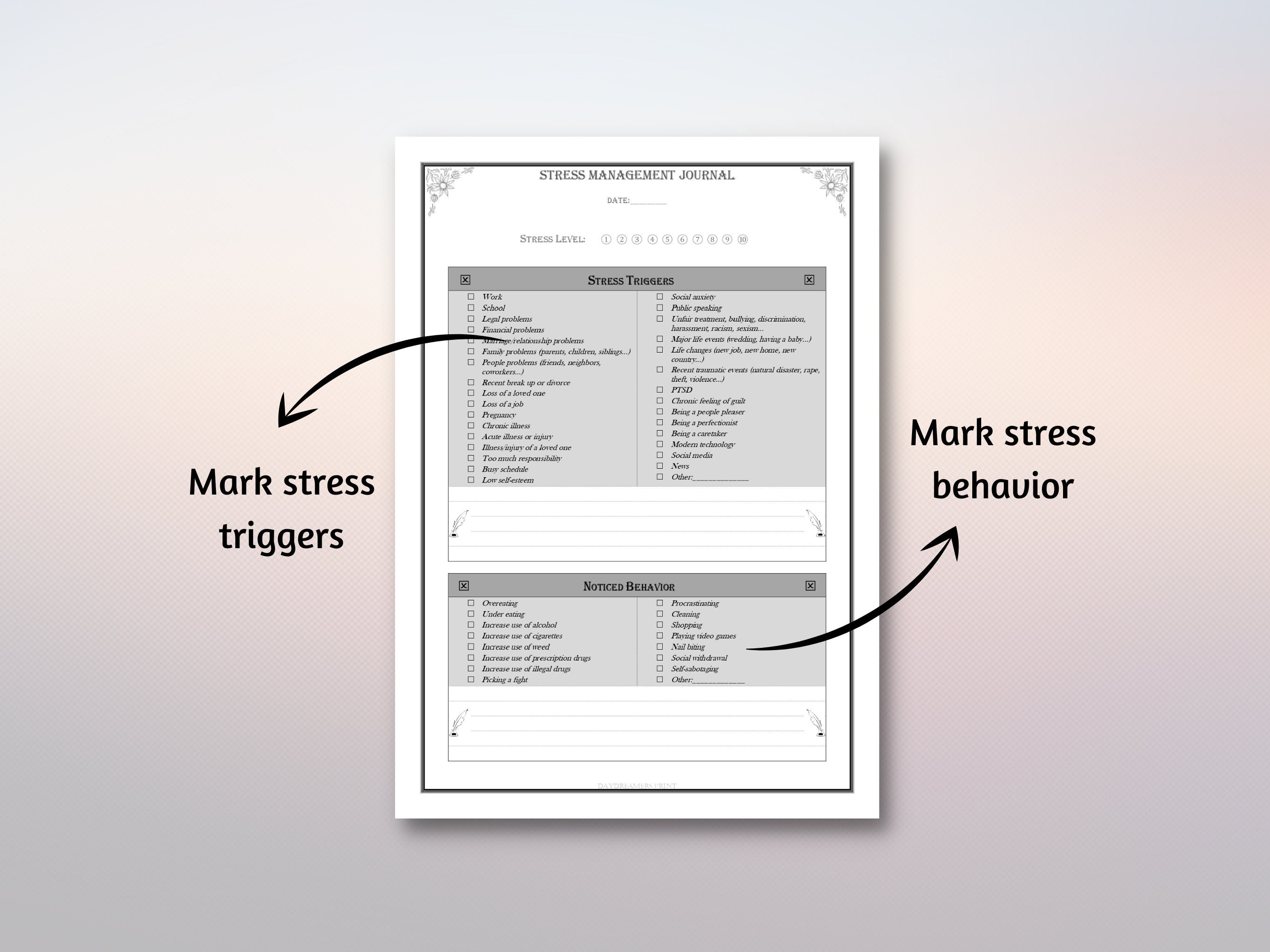 Stress Management Journal - Black - Etsy