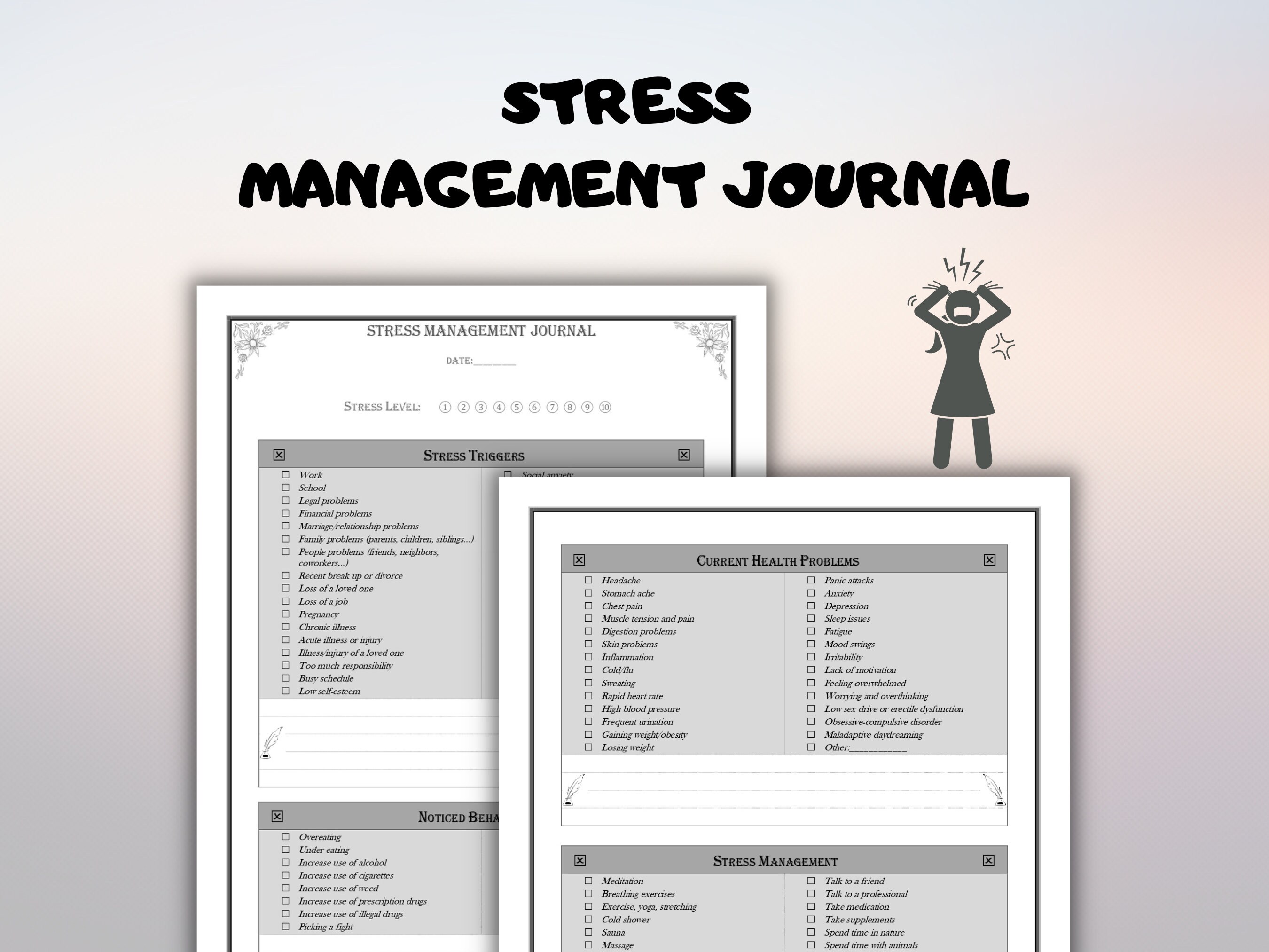 Stress Management Journal - Black - Etsy