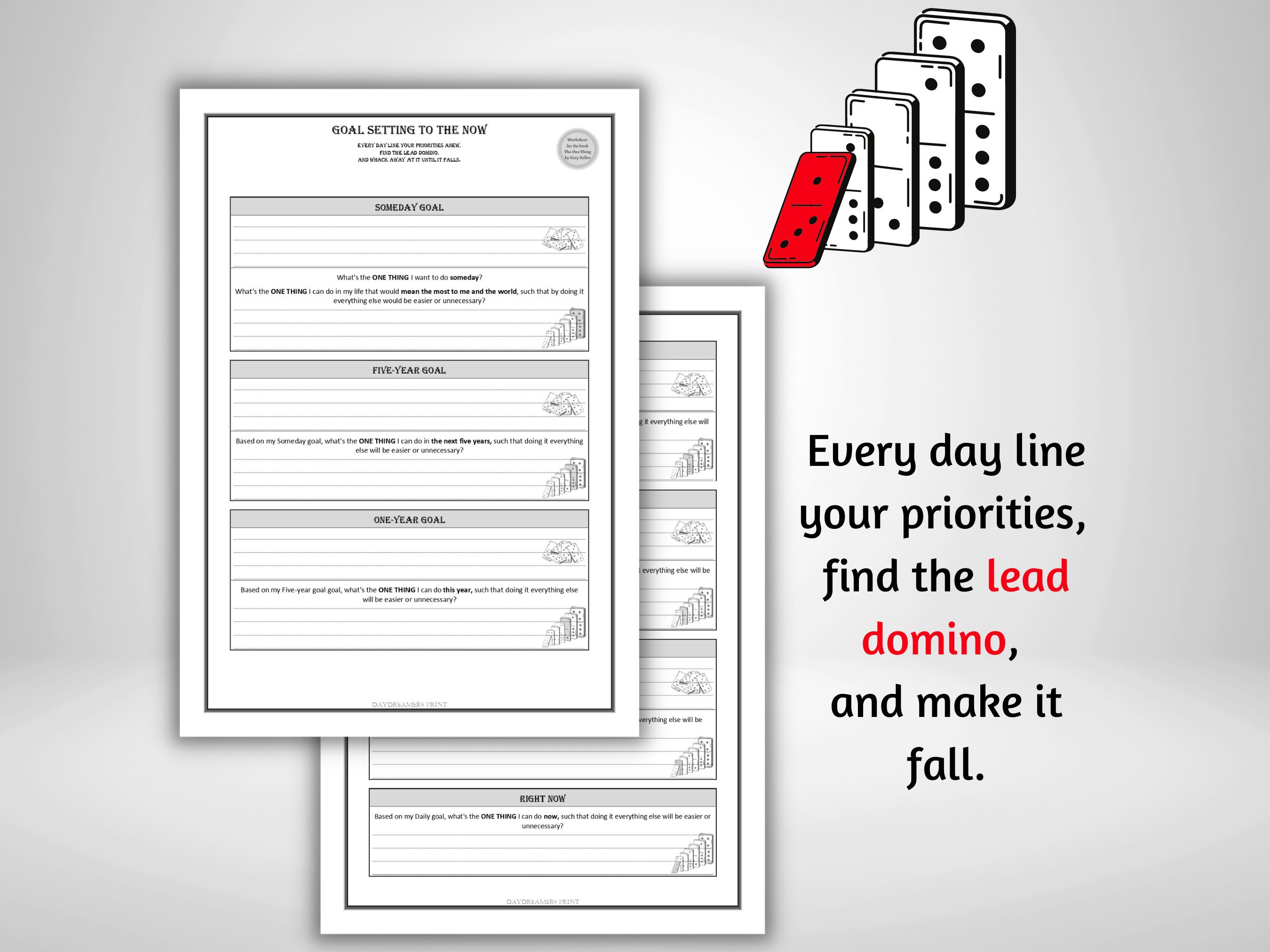 THE ONE THING Worksheets / Planner - Black (for Gary Keller’s Book) - Etsy