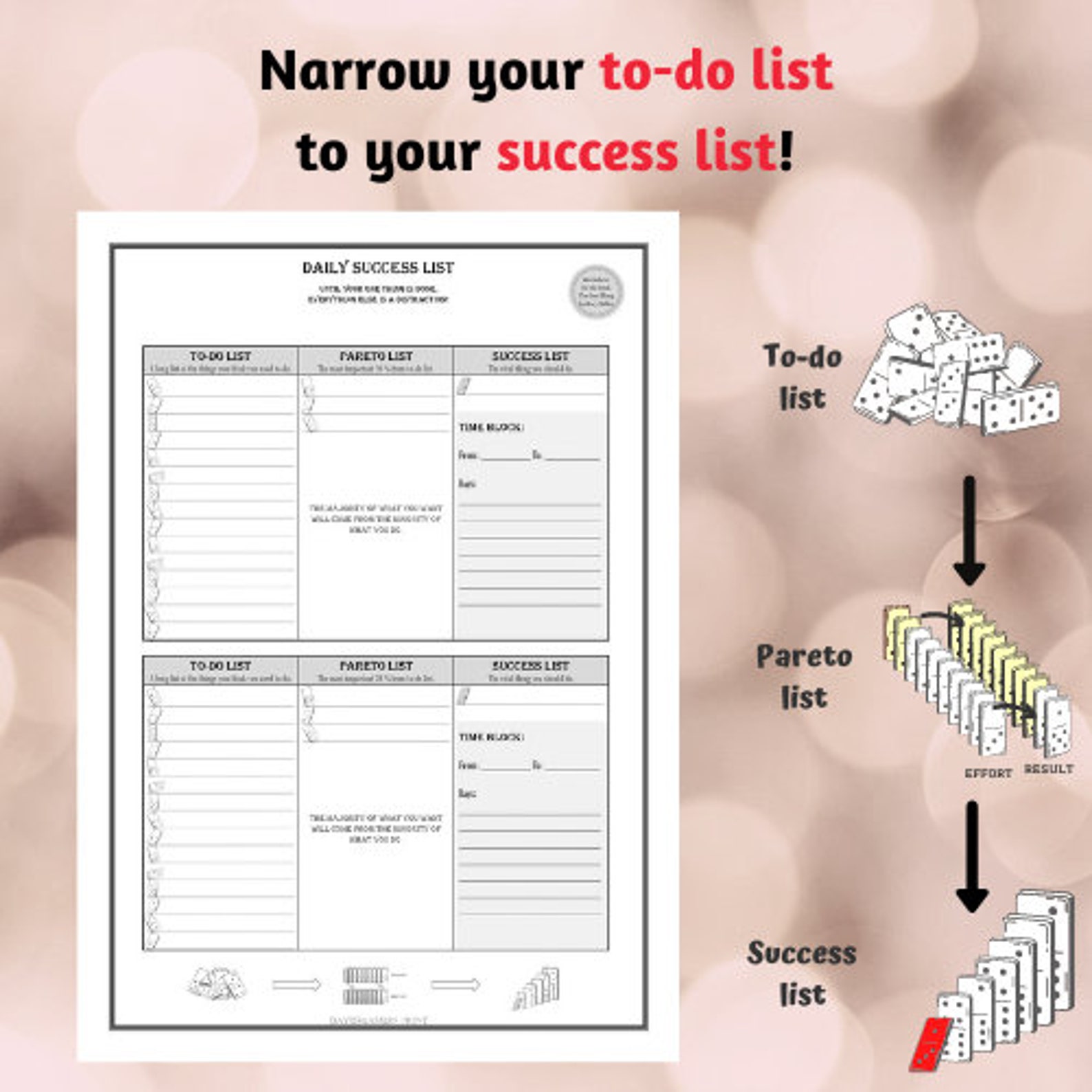 THE ONE THING Worksheets / Planner Black for Gary Kellers - Etsy